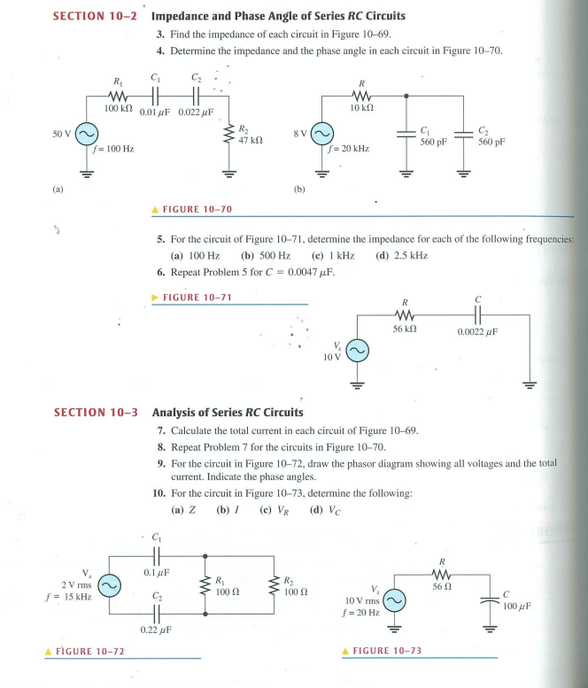 Solved SECTION 10-2 Impedance and Phase Angle of Series RC | Chegg.com