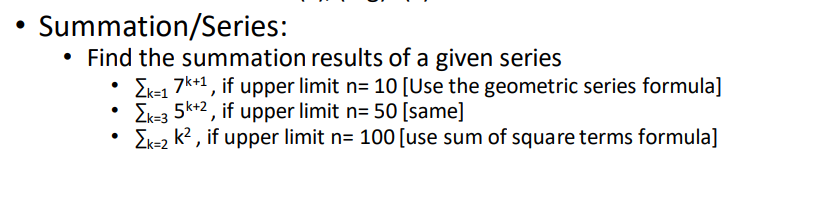 Solved Summation/Series: • Find the summation results of a | Chegg.com