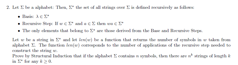 Solved 2. Let be a alphabet: Then, S* the set of all strings | Chegg.com