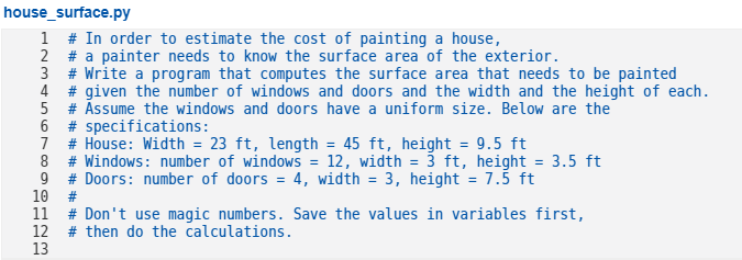 Solved house_surface.py 12345678910111213 # In order to | Chegg.com