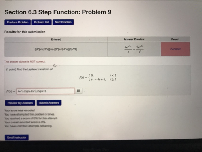 Solved Section 6 3 Step Function Problem 9 Previous Problem