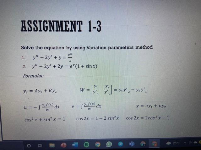 Solved ASSIGNMENT 1-3 1. - Solve the equation by using | Chegg.com
