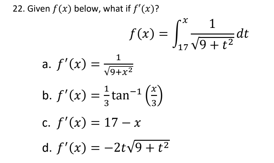Solved 22. Given f(x) below, what if f′(x) ? | Chegg.com Solved 22. Given f(x) below, what if f′(x) ? | Chegg.com