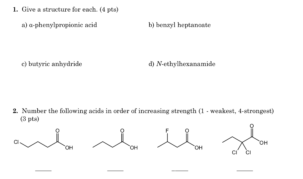 Solved 1. Give a structure for each. (4 pts) a) | Chegg.com