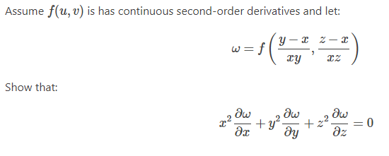 Solved Assume f(u,v) is has continuous second-order | Chegg.com