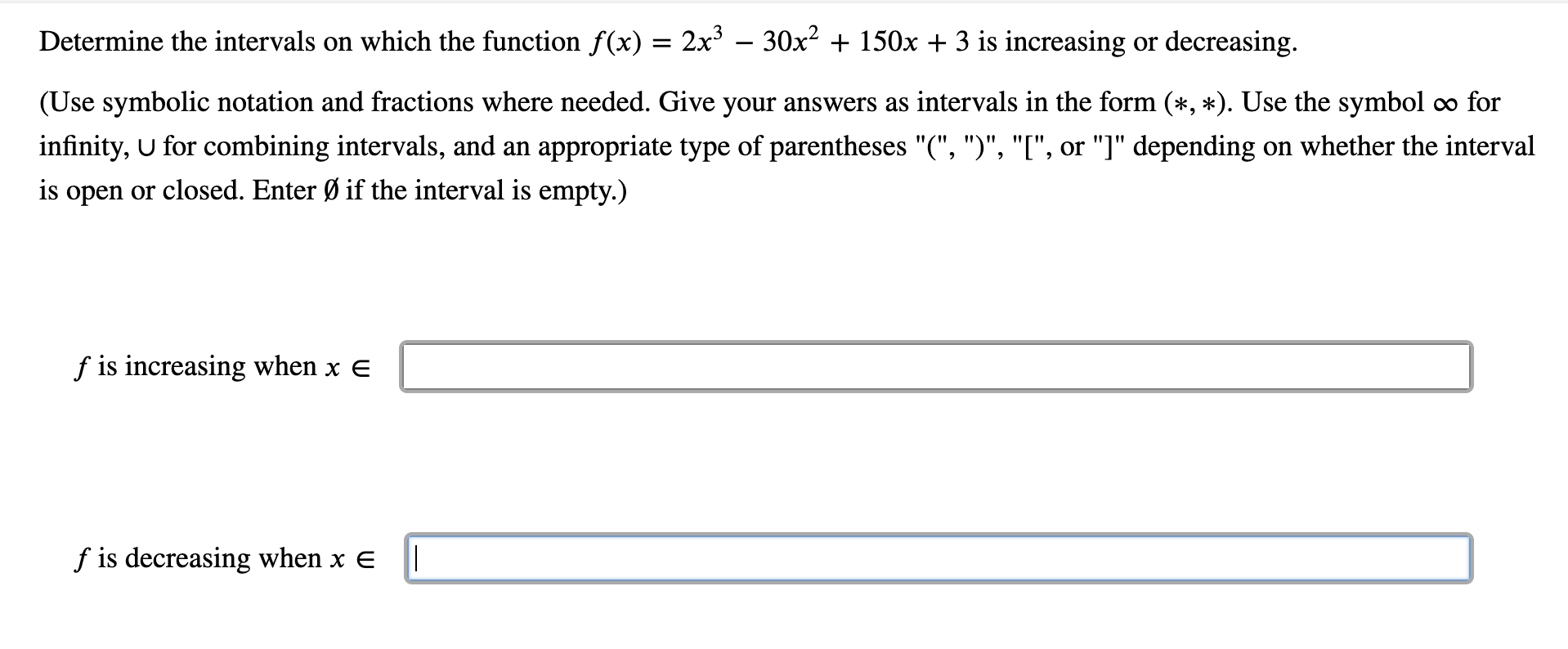 Solved Determine the intervals on which the function | Chegg.com