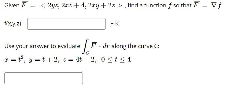 Solved Given F = , find a | Chegg.com