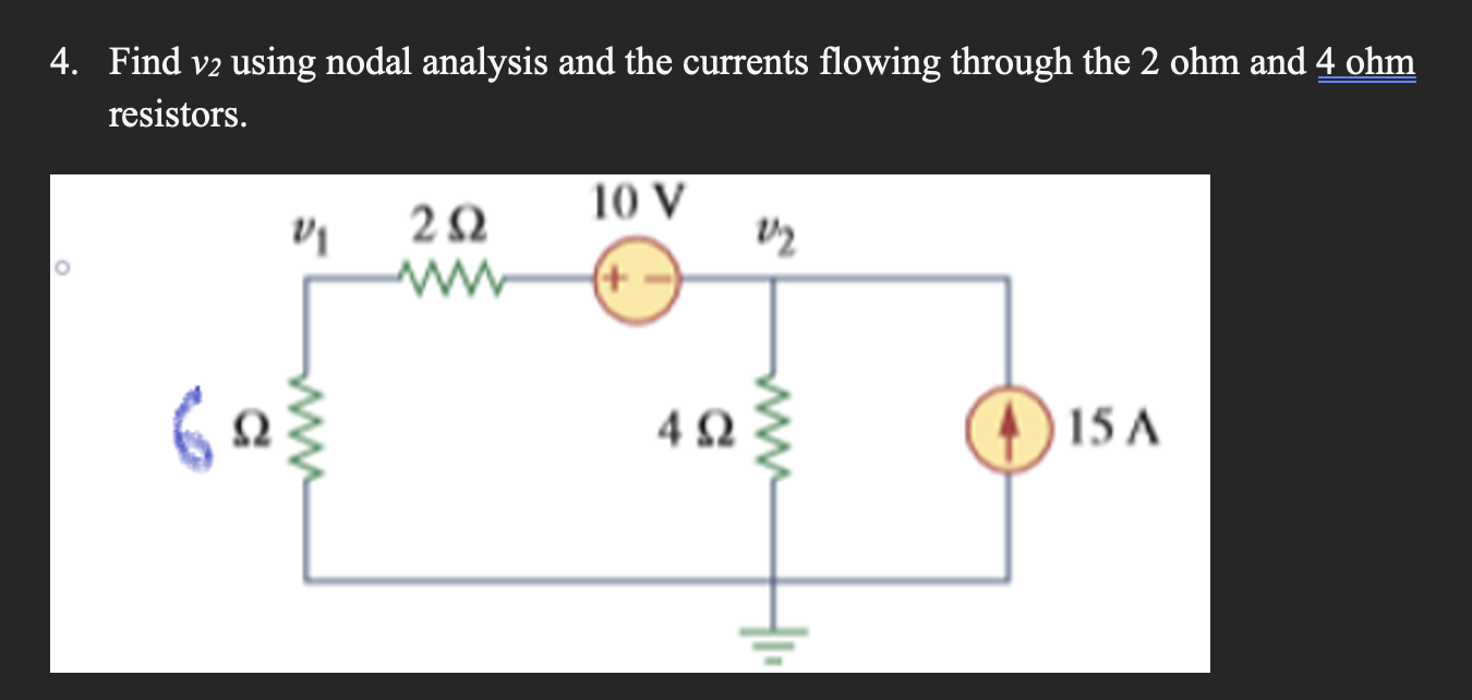 Solved Find v2 using nodal analysis and the currents flowing | Chegg.com