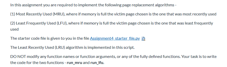 In this assignment you are required to implement the | Chegg.com