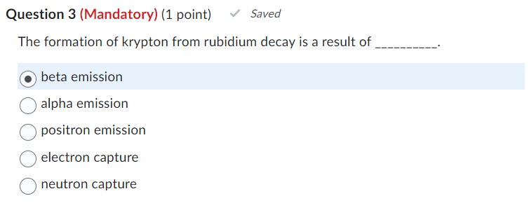 Solved Question 3 (Mandatory) (1 ﻿point)The formation of | Chegg.com