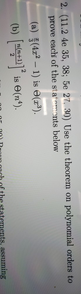 Solved 2. (11.2 4e 35, 38; 5e 27, 30) Use the theorem on | Chegg.com