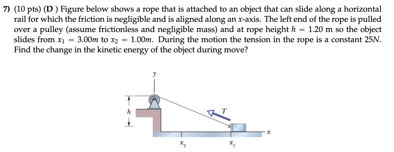 Solved 7) (10 pts) (D) Figure below shows a rope that is | Chegg.com
