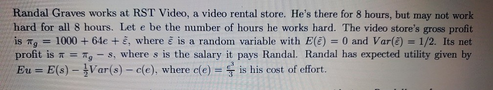Randal Graves works at RST Video, a video rental | Chegg.com