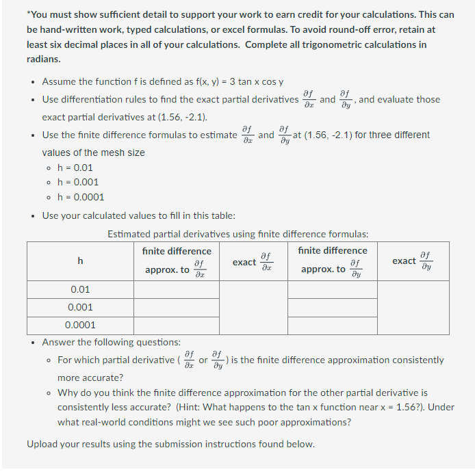 Solved *You must show sufficient detail to support your work | Chegg.com