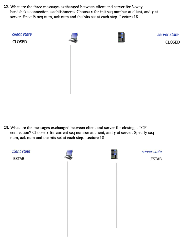 Solved 22. What are the three messages exchanged between | Chegg.com