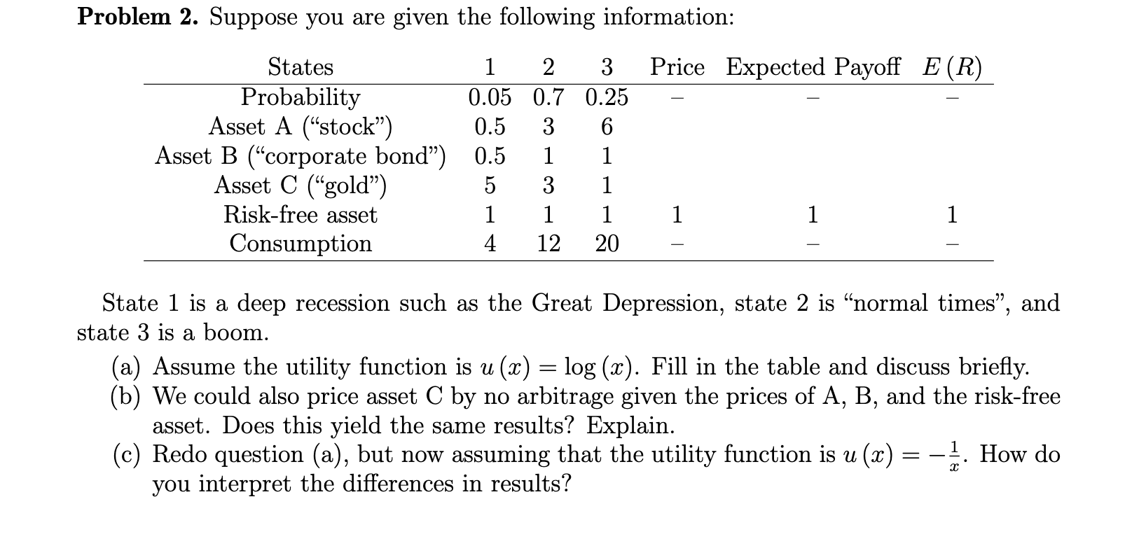 Problem 2. Suppose you are given the following | Chegg.com