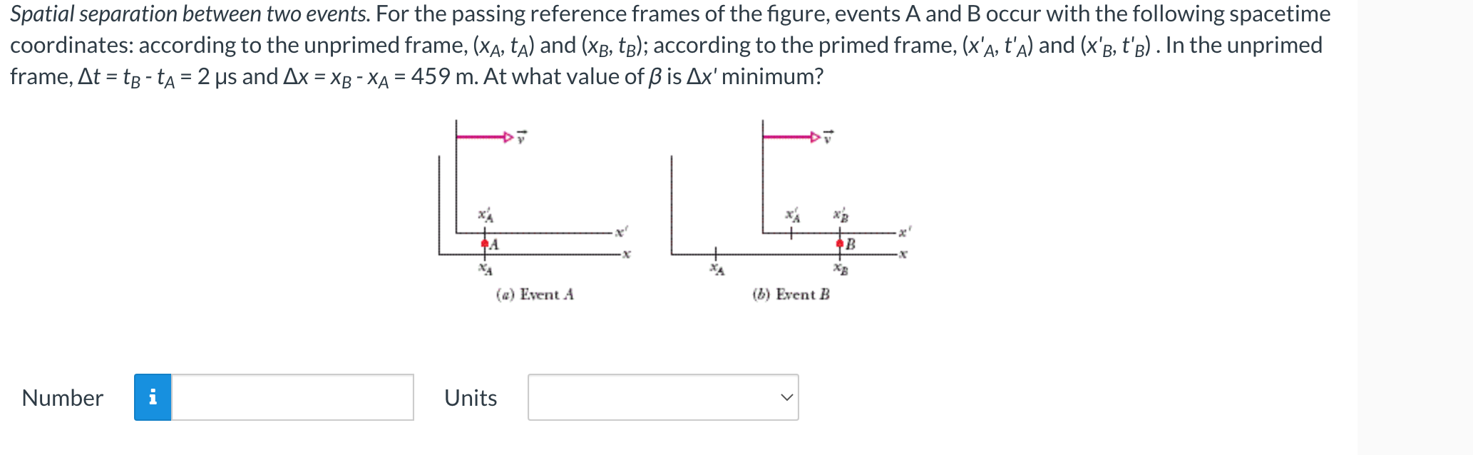 Solved Spatial separation between two events. For the | Chegg.com