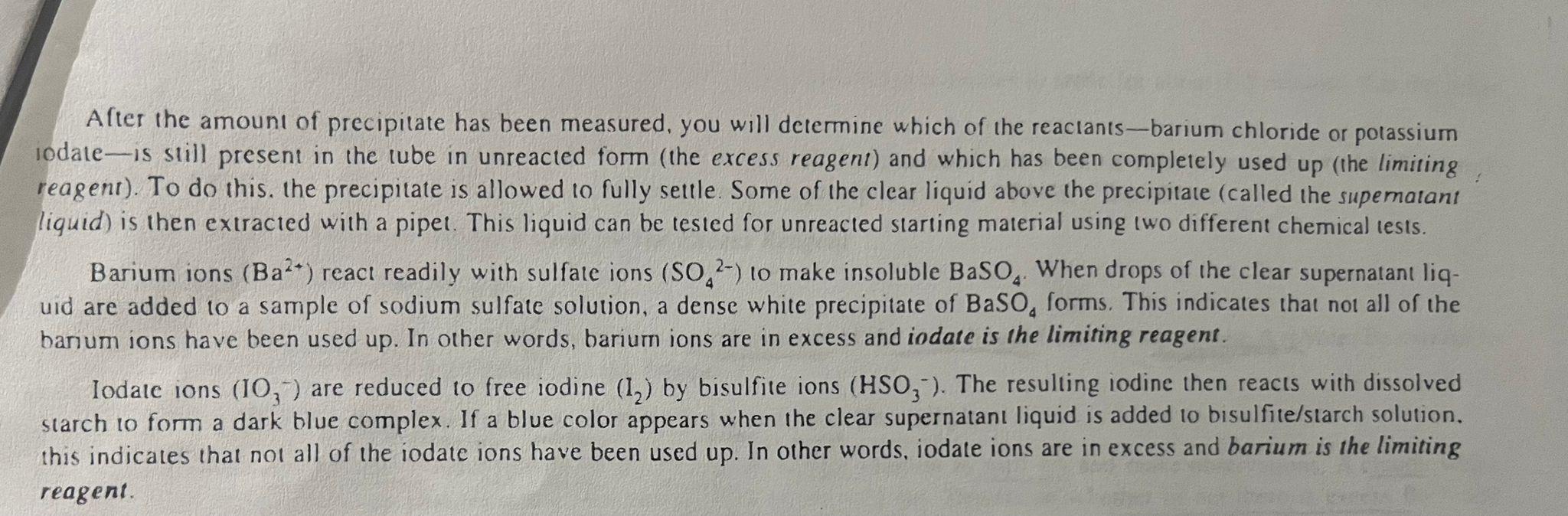 In this expcriment, insoluble barium iodate Ba(IO3)2 | Chegg.com