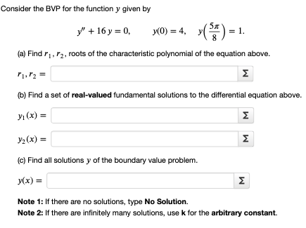 Solved Consider the BVP for the function y given by (4 5) = | Chegg.com