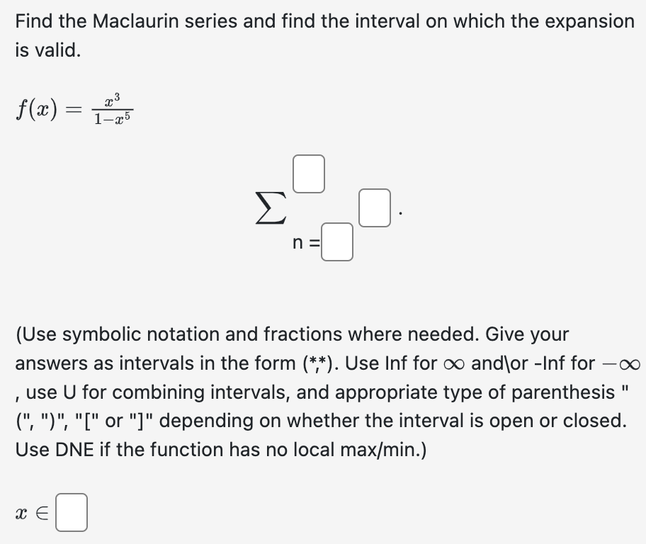 Solved Find the Maclaurin series and find the interval on | Chegg.com