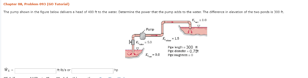 Solved Chapter 08, Problem 093 (GO Tutorial) The pump shown | Chegg.com