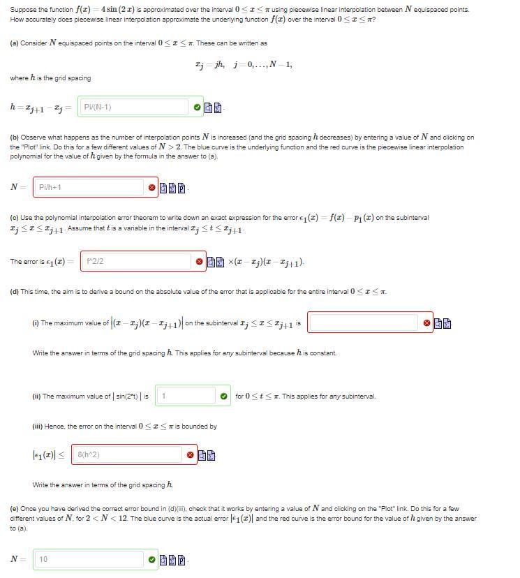Solved Suppose the function f(x)=4sin(2x) is approximated | Chegg.com