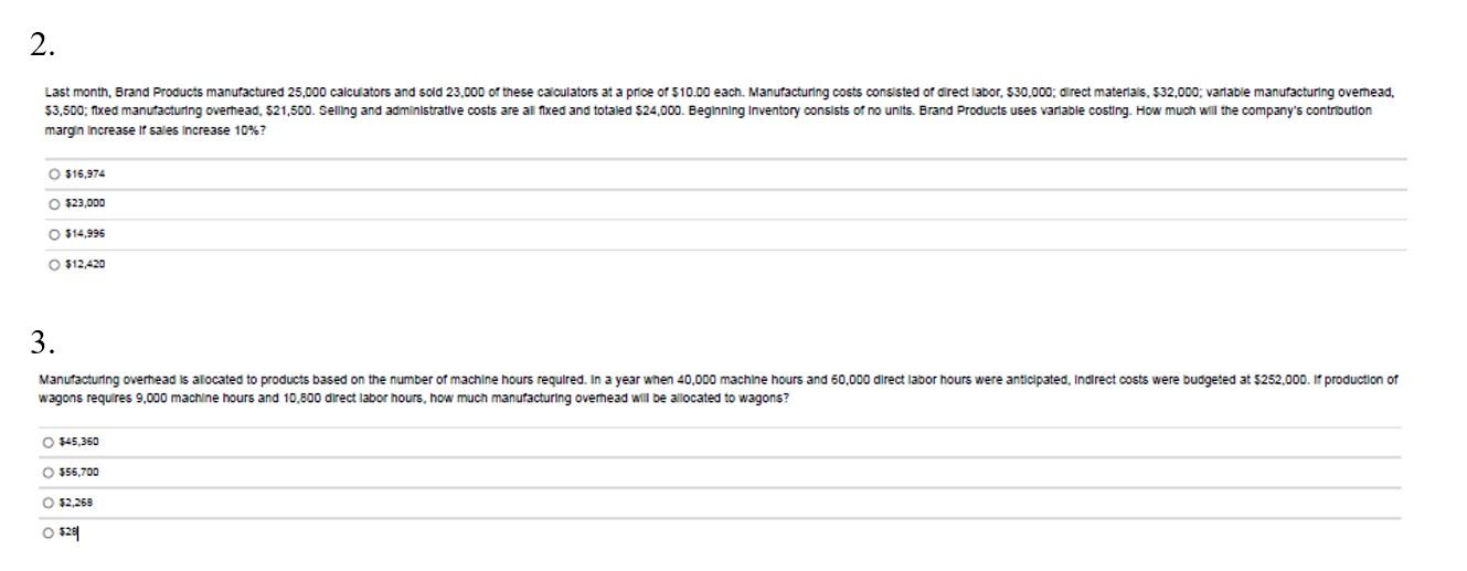 Solved margin increase if sales increase 10% ? | Chegg.com