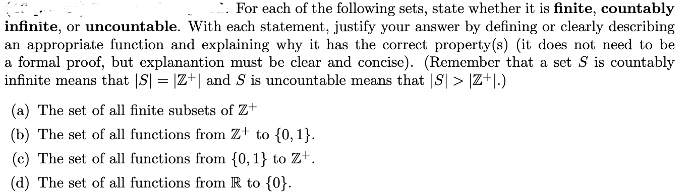 Solved ∴ For each of the following sets, state whether it is | Chegg.com
