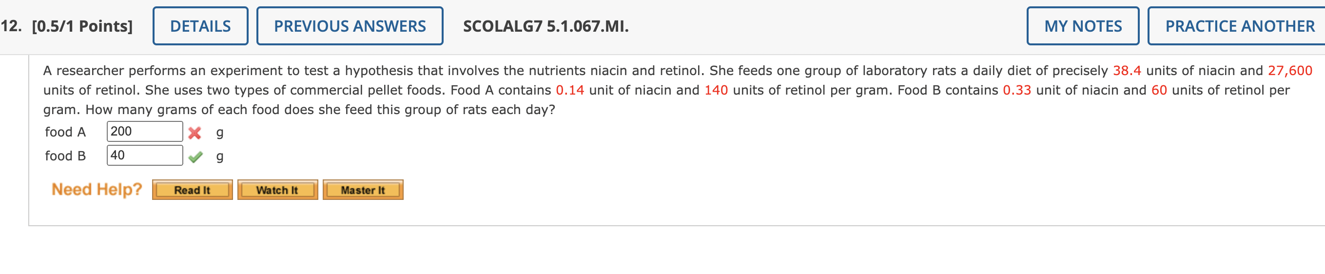 Solved gram. How many grams of each food does she feed this | Chegg.com
