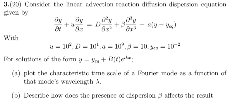 3.(20) Consider the linear | Chegg.com