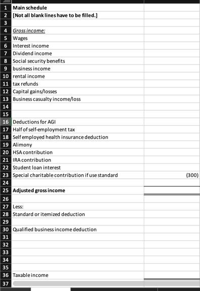 FORM 1040-U.S. INDIVIDUAL INCOME TAX RETURN Assume | Chegg.com