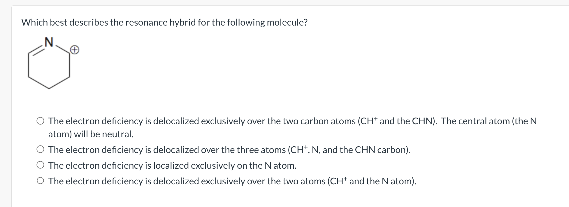 Solved Which best describes the resonance hybrid for the | Chegg.com