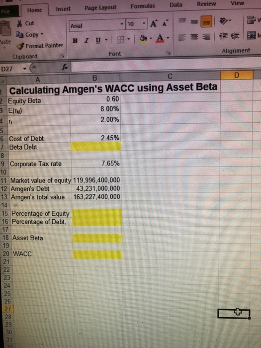 Solved File Home Insert Page Layout Formulas Data Review | Chegg.com