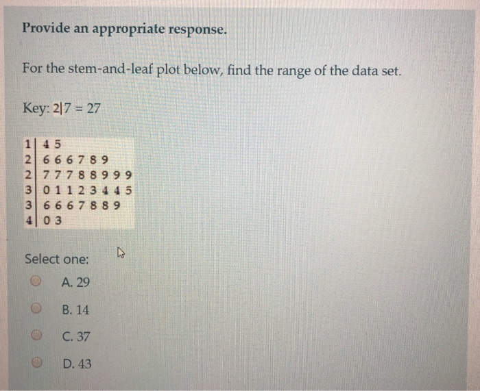 Solved Provide an appropriate response. For the | Chegg.com