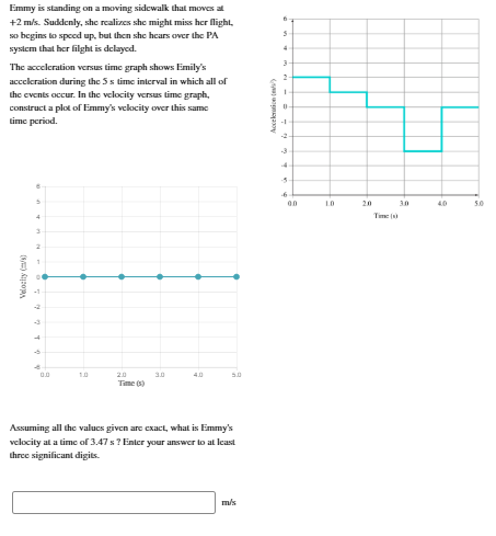 Solved Emmy is standing on a moving sidewalk that moves at | Chegg.com