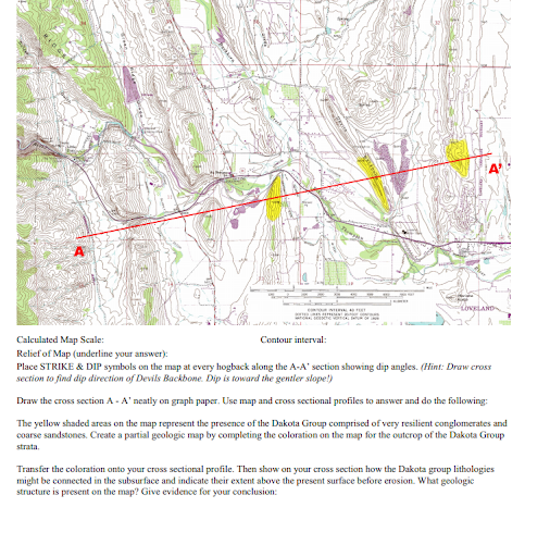Solved Calculated Map Scale:Contour interval:Relief of Map | Chegg.com