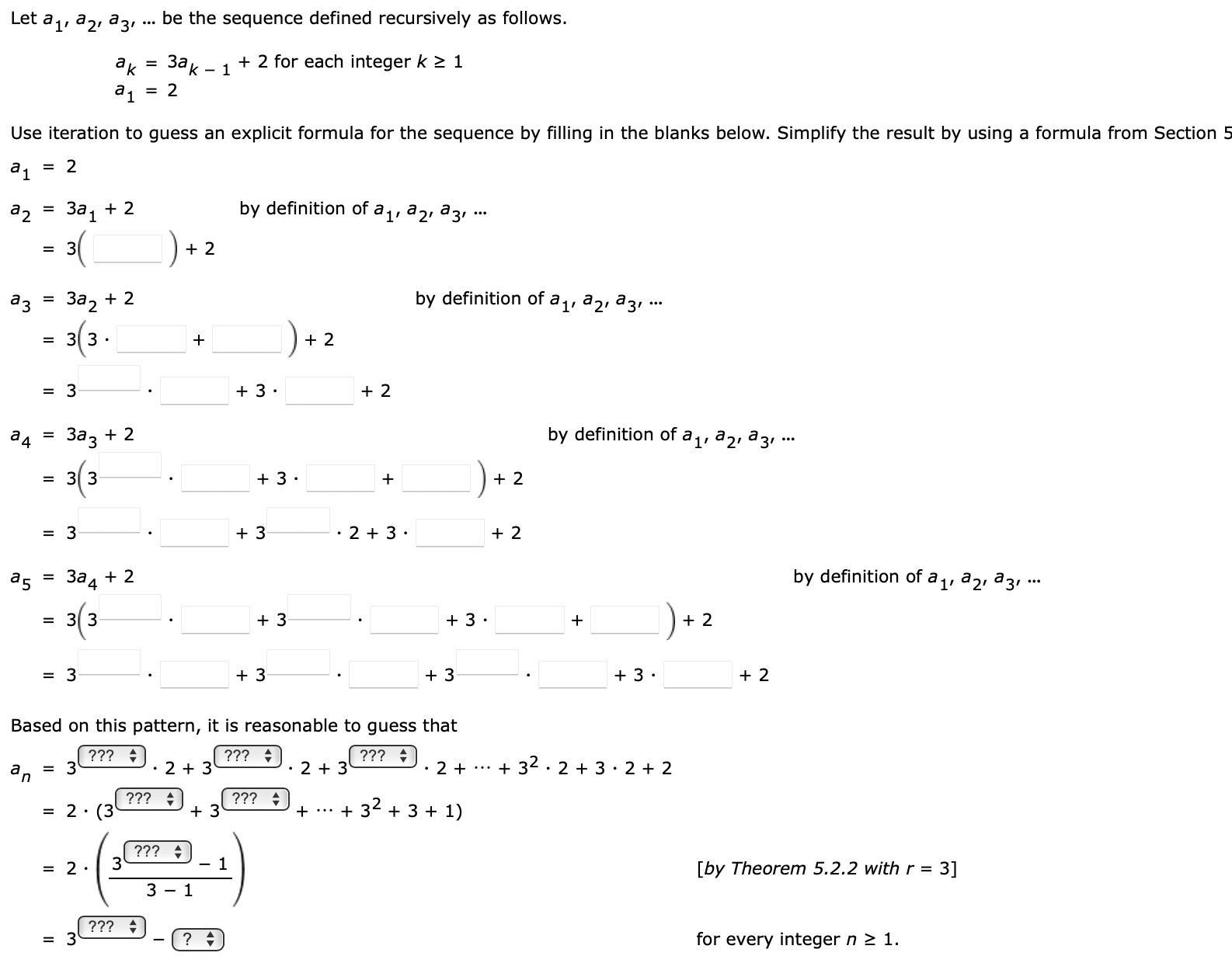 Solved Let a1,a2,a3,… be the sequence defined recursively as | Chegg.com