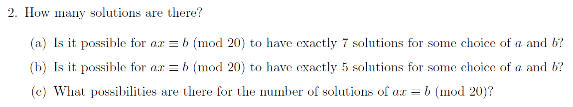 Solved 2. How many solutions are there? (a) Is it possible | Chegg.com
