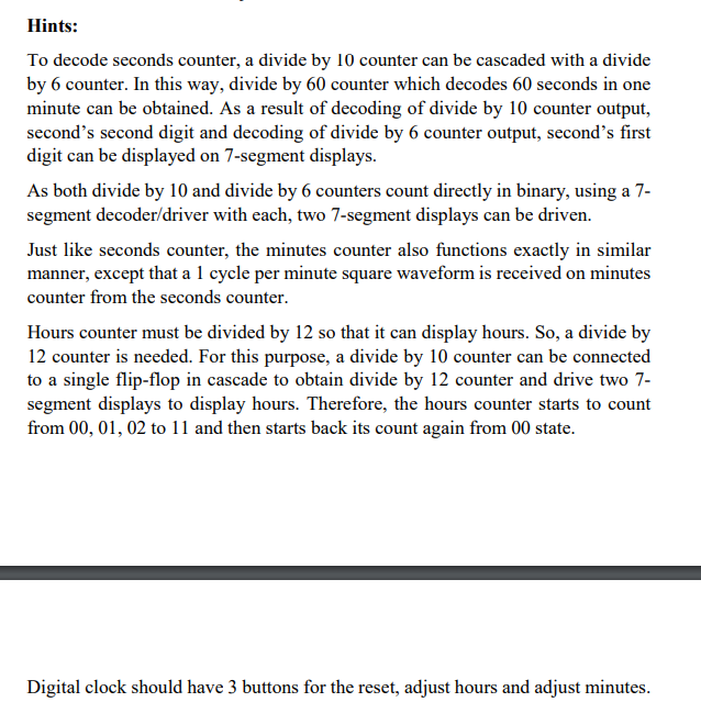 Design a digital clock circuit by using synchronous | Chegg.com