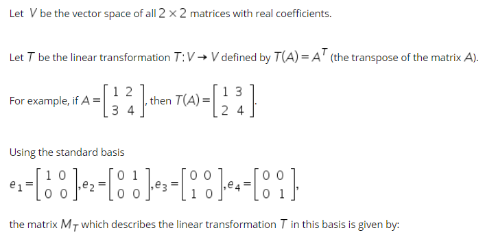 Solved Let V be the vector space of all 2 x 2 matrices with | Chegg.com