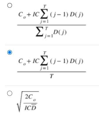 Solved Which equation is used in the Silver-Meal | Chegg.com