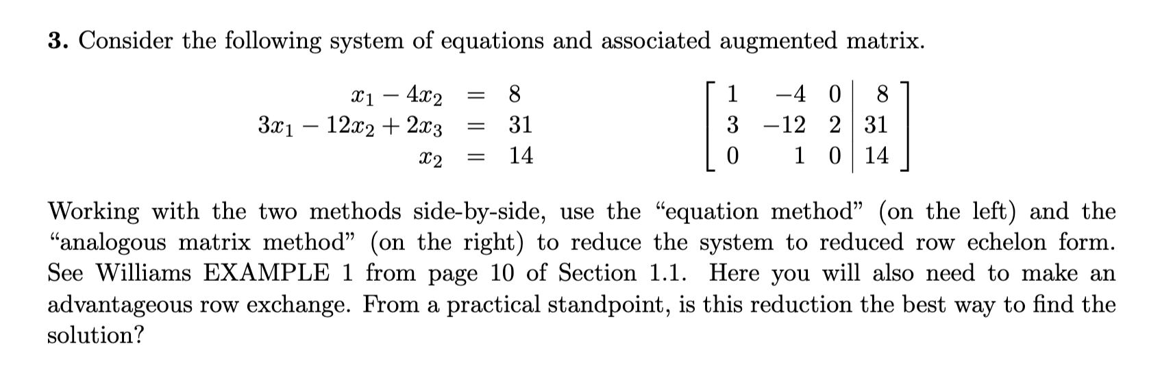 Solved 3. Consider the following system of equations and | Chegg.com
