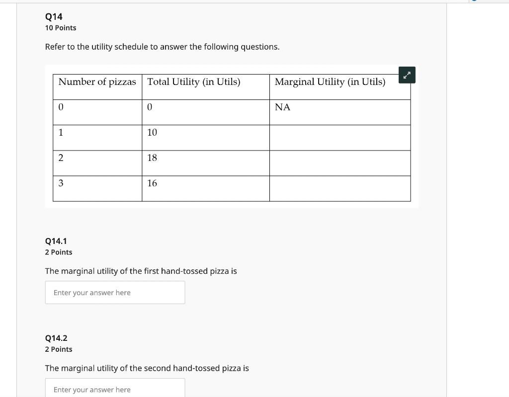 Solved Q14 10 Points Refer to the utility schedule to answer | Chegg.com