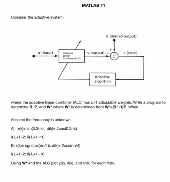 Solved Consider the adaptive systemwhere the adaptive linear | Chegg.com