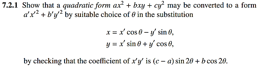 Solved 2.1 Show that a quadratic form ax2+bxy+cy2 may be | Chegg.com