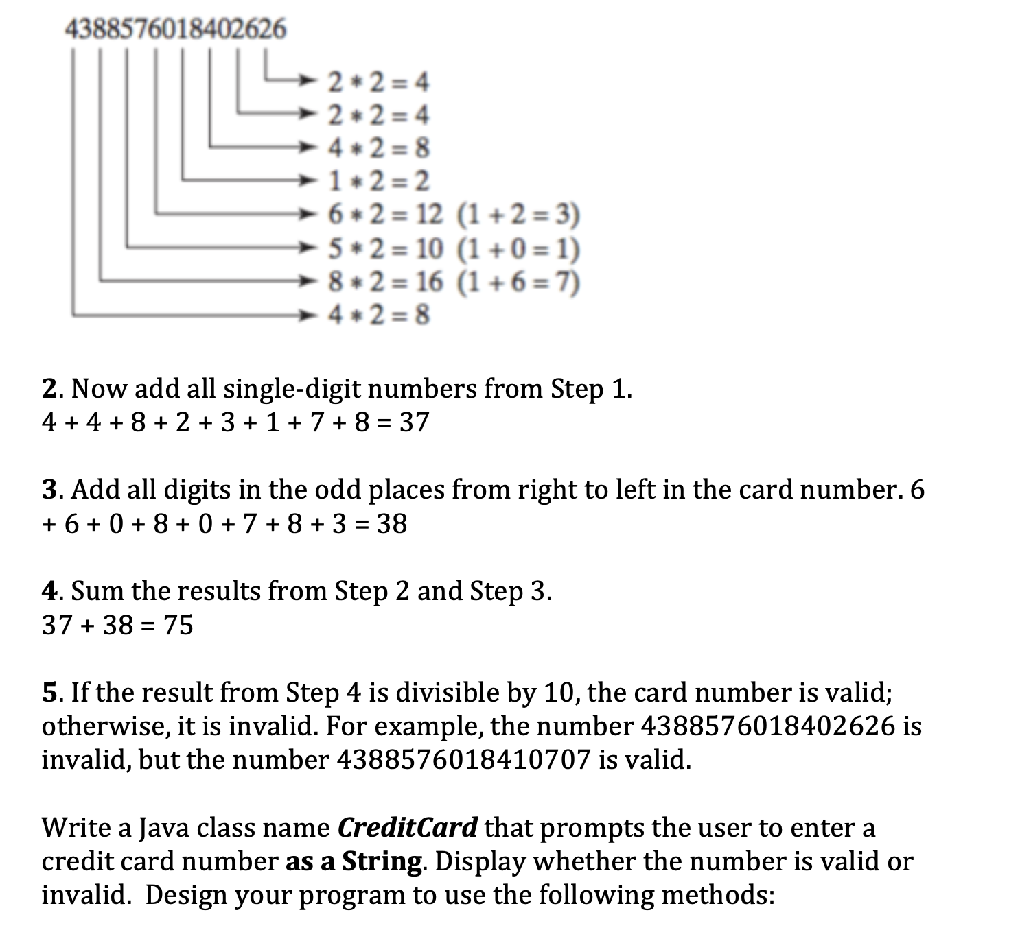 Solved Problem 2 Credit Card Validation Creditcard Java