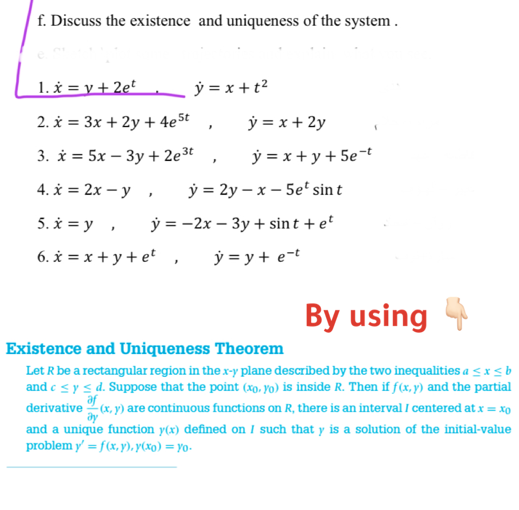 Solved f. Discuss the existence and uniqueness of the | Chegg.com