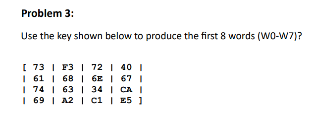 Solved Use the key shown below to produce the first 8 words | Chegg.com