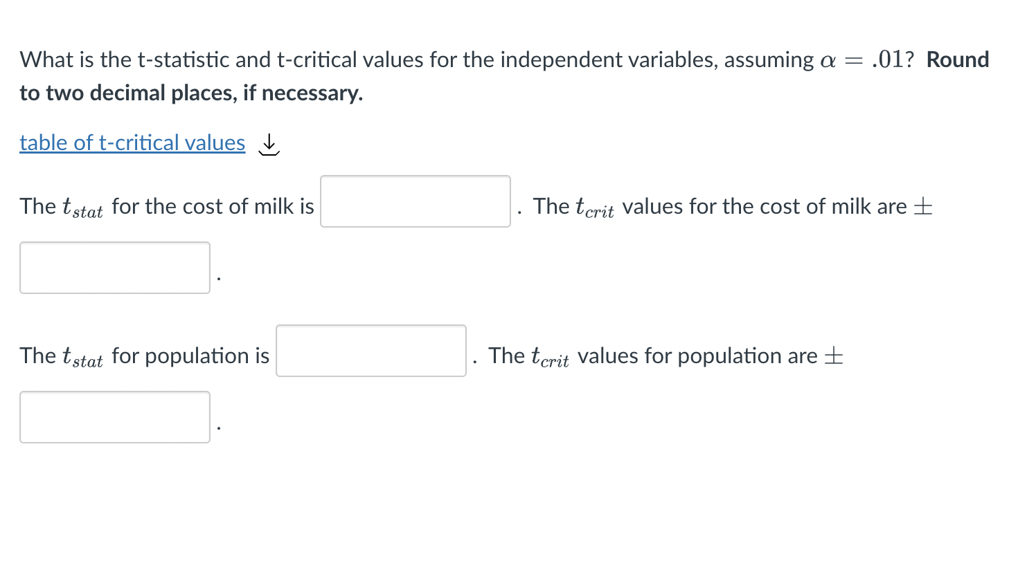What is the t-statistic and t-critical values for the | Chegg.com