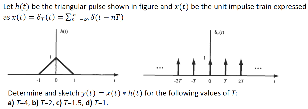 Solved Let h(t) be the triangular pulse shown in figure and | Chegg.com
